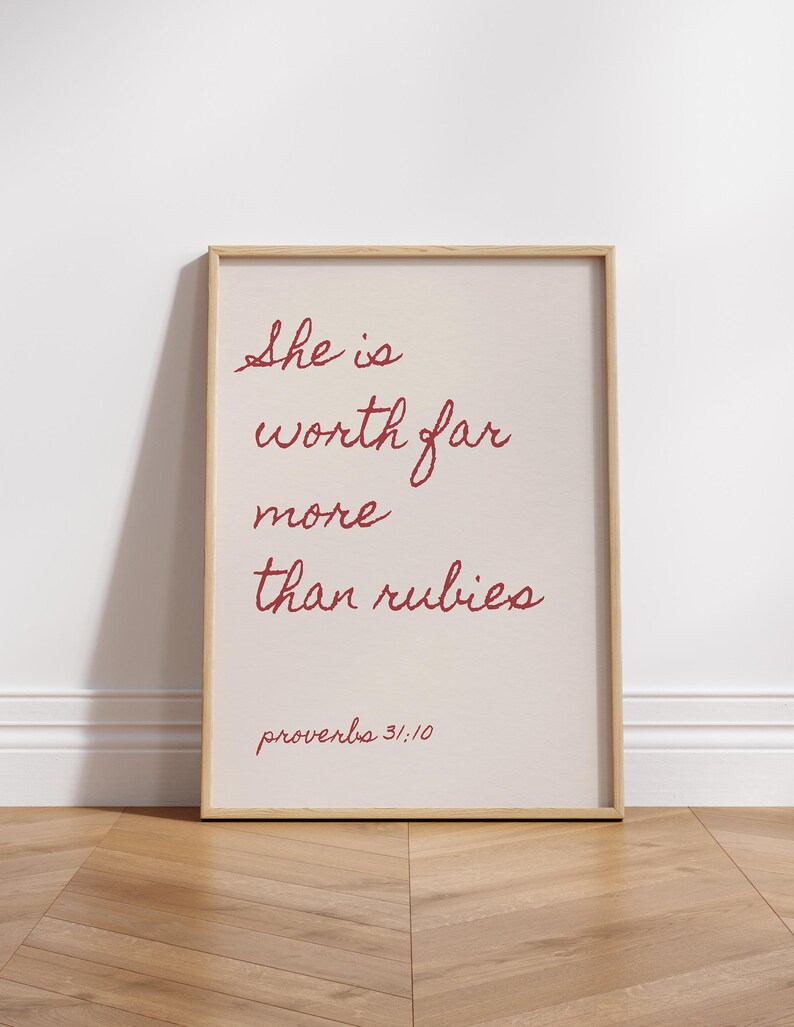 Proverbs 31 Ruby Red Christian Wall Art (digital Download) - Etsy