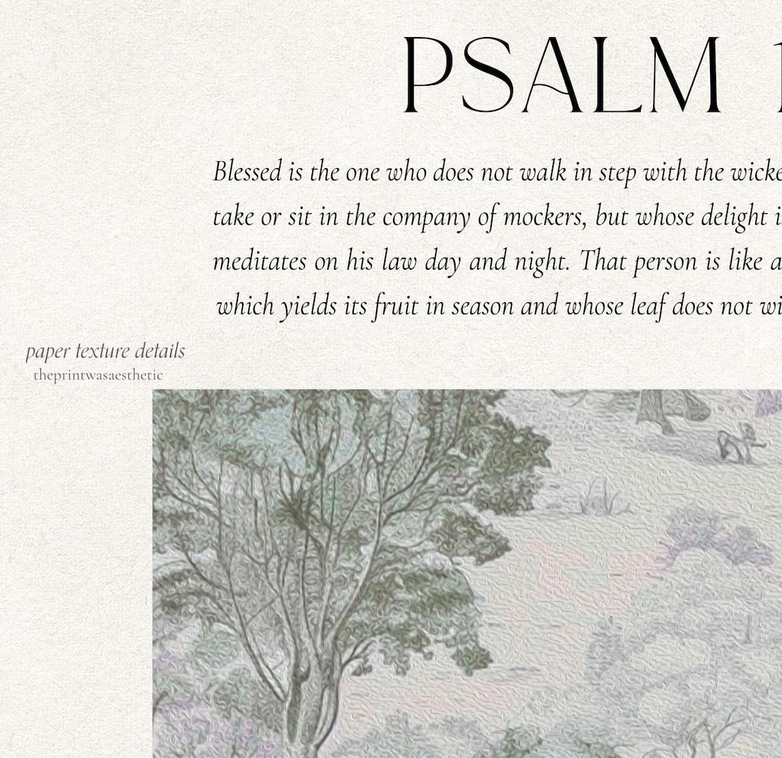 Psalm 1 Wall Art: Vintage Modern Christian Print (digital Download) - Etsy
