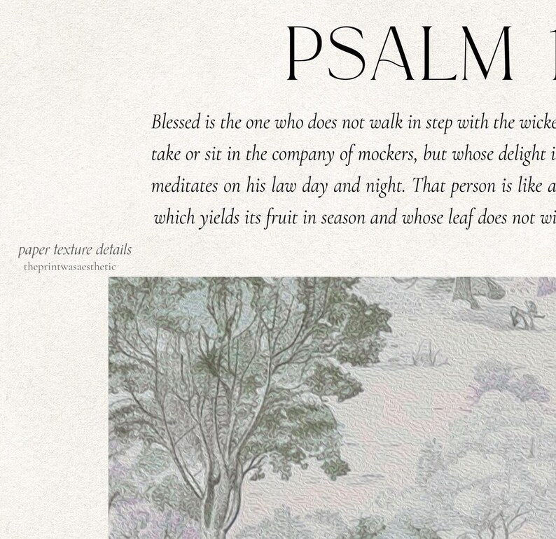 Psalm 1 Wall Art: Vintage Modern Christian Print (digital Download) - Etsy