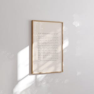 Colossians 3 Modern Minimalist Neutral Christian Wall Art, Clothe ...