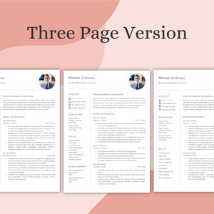 Clean Resume Template Word, Professional Resume, Modern Resume, CV ...