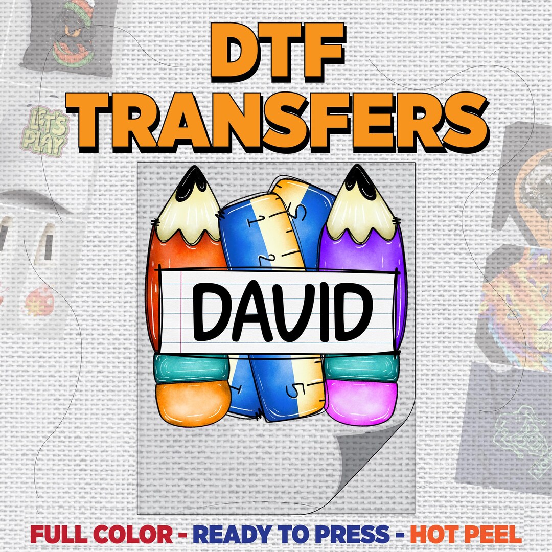 Custom Pencil Name Dtf,the Back to School Tour Ready to Press,back to ...