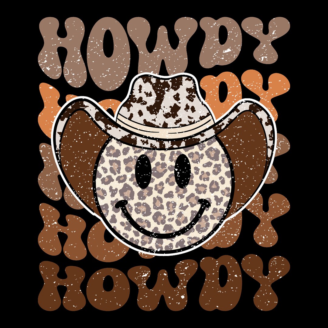 Smiley Howdy Png, Western Design, Howdy Design, Turqoise, Red Bandana ...