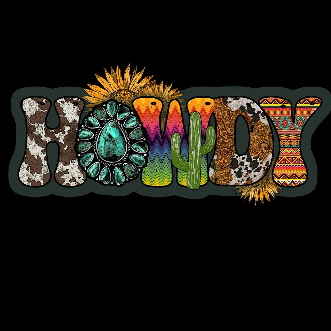 Howdy Png Western Design Howdy Design Turqoise Red - Etsy