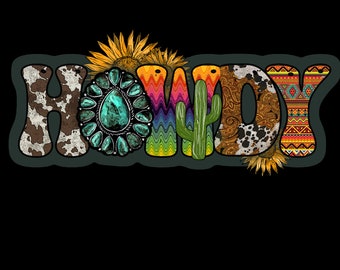 Smiley Howdy Png, Western Design, Howdy Design, Turqoise, Red Bandana ...