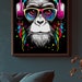 Digital Download Monkey With Headset Listening to Music - Etsy