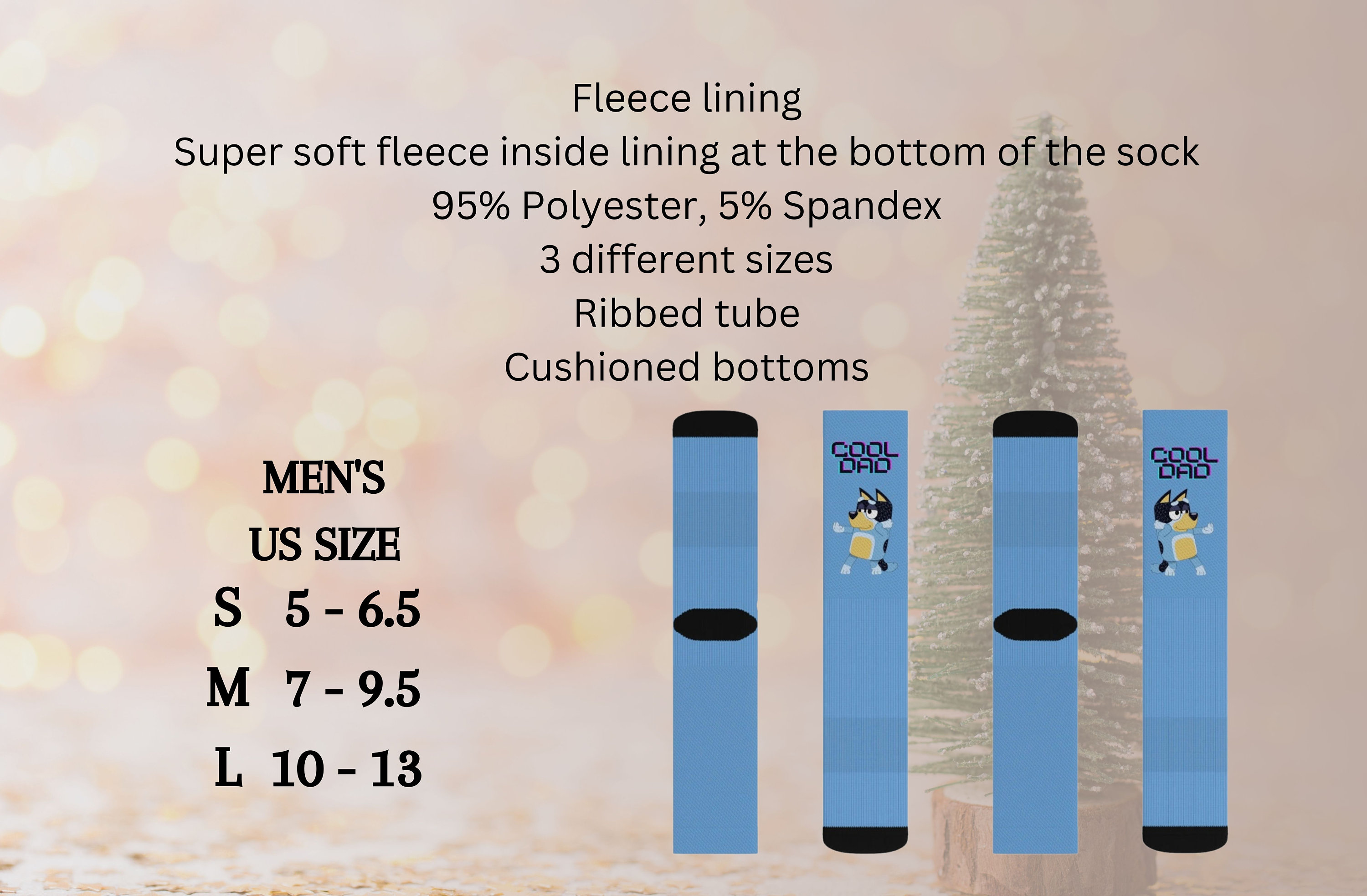 Bluey Socks Cool Dad Bandit Heeler Gift for Dad Stocking - Etsy