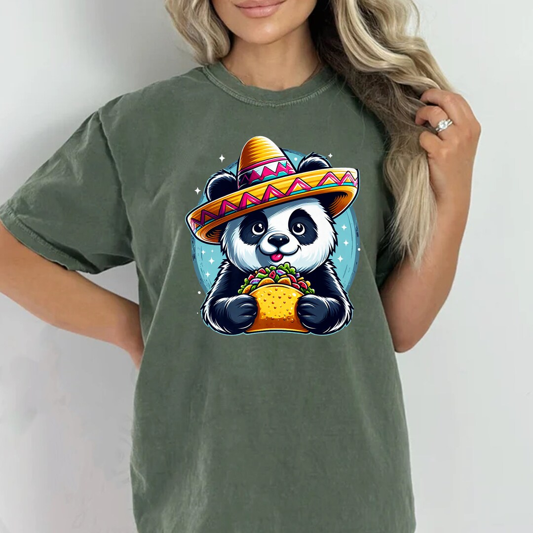 Panda Samprero Eating Tacos Cinco De Mayo Mexican Holiday Premium T ...