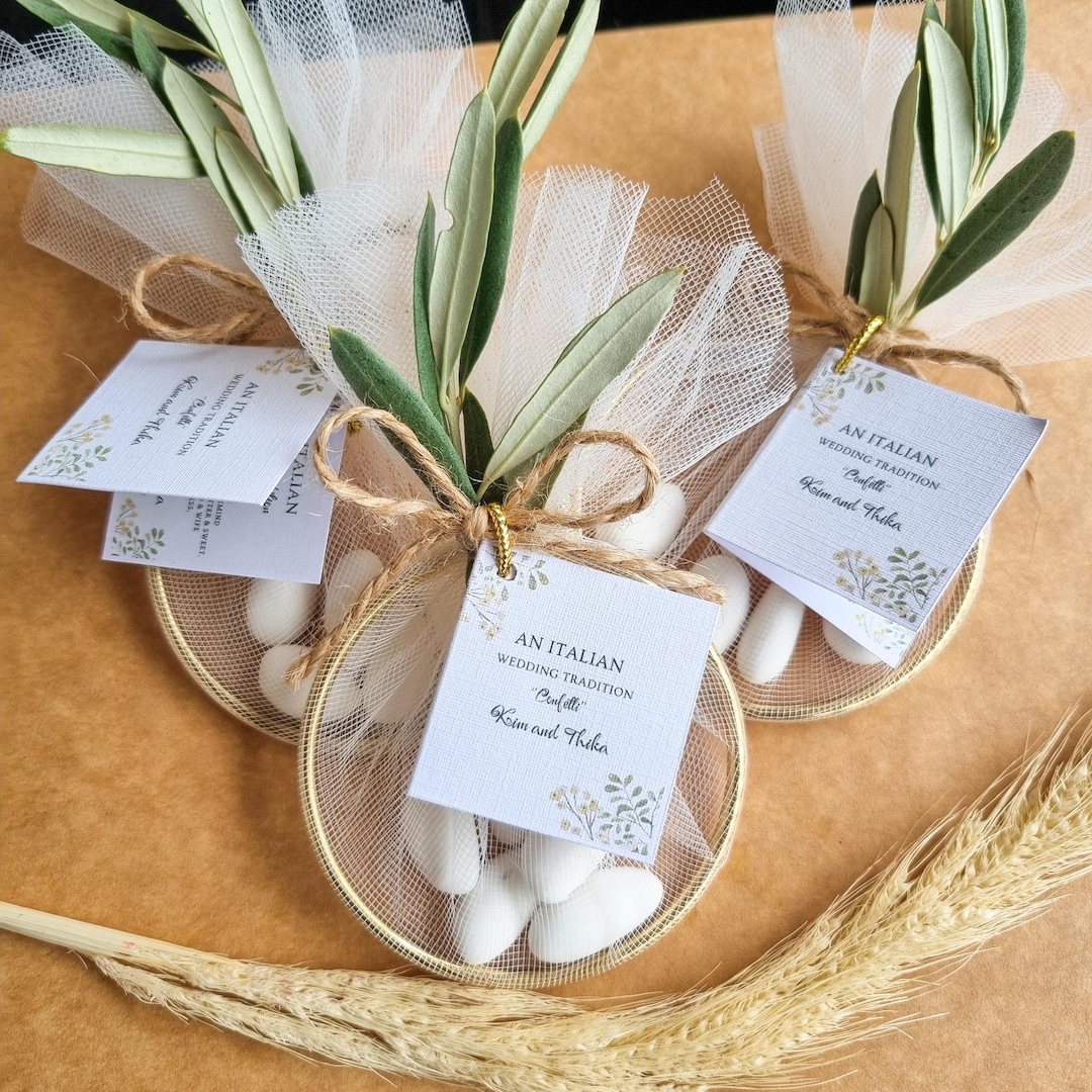 Personalized Wedding Favors Almond Candy: Confetti With Real Olive ...