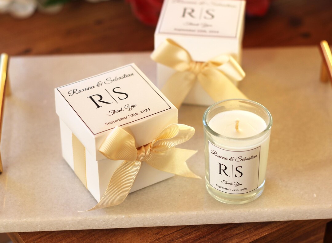 Personalized Wedding Favor Glass Jar Candle for Guests, Wedding Candle ...