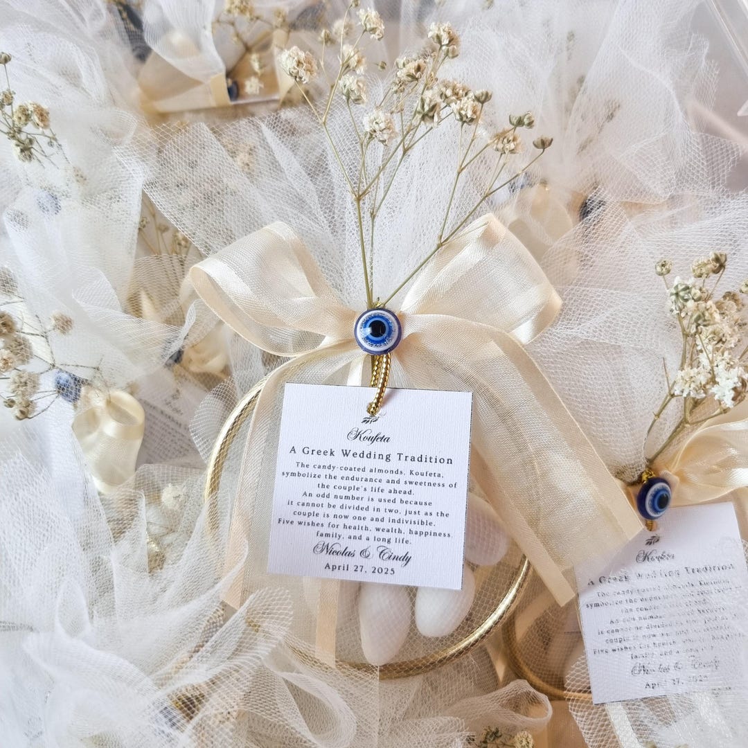 Personalized Wedding Evil Eye Almond Candy Favors, an Italian Wedding ...
