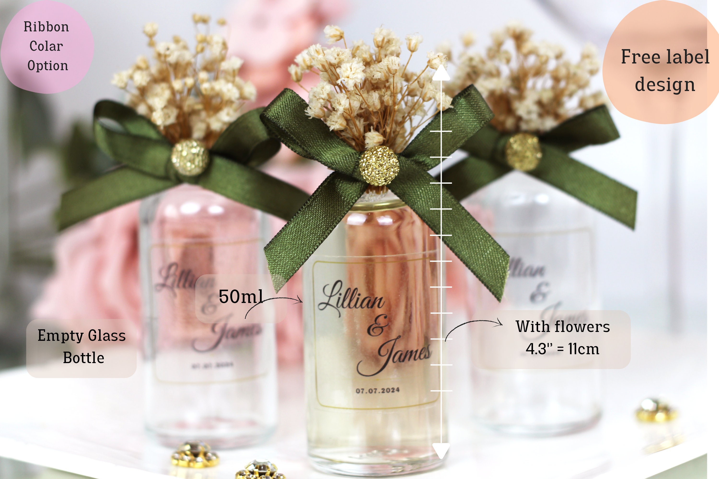 Personalized Empty Glass Cologne Bottle Wedding Favors for Guests ...