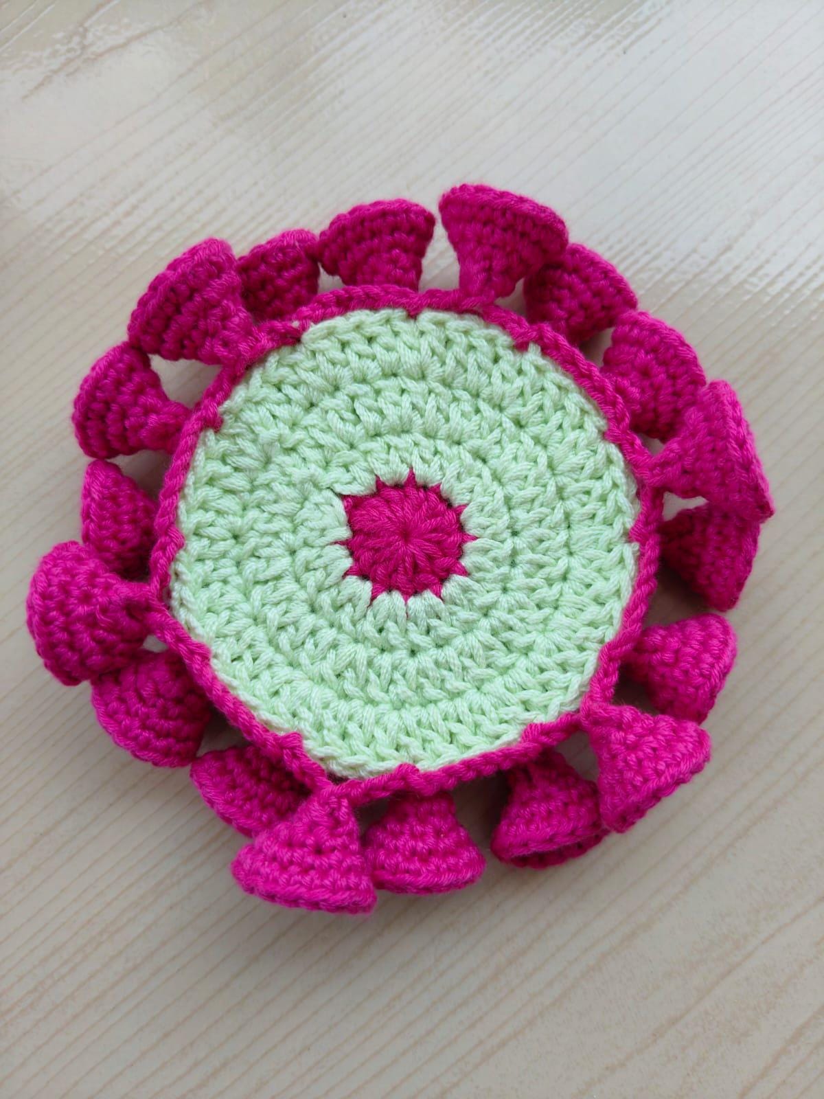 3 ****set of Crochet Bell Coasters – Rustic Coaster - Etsy