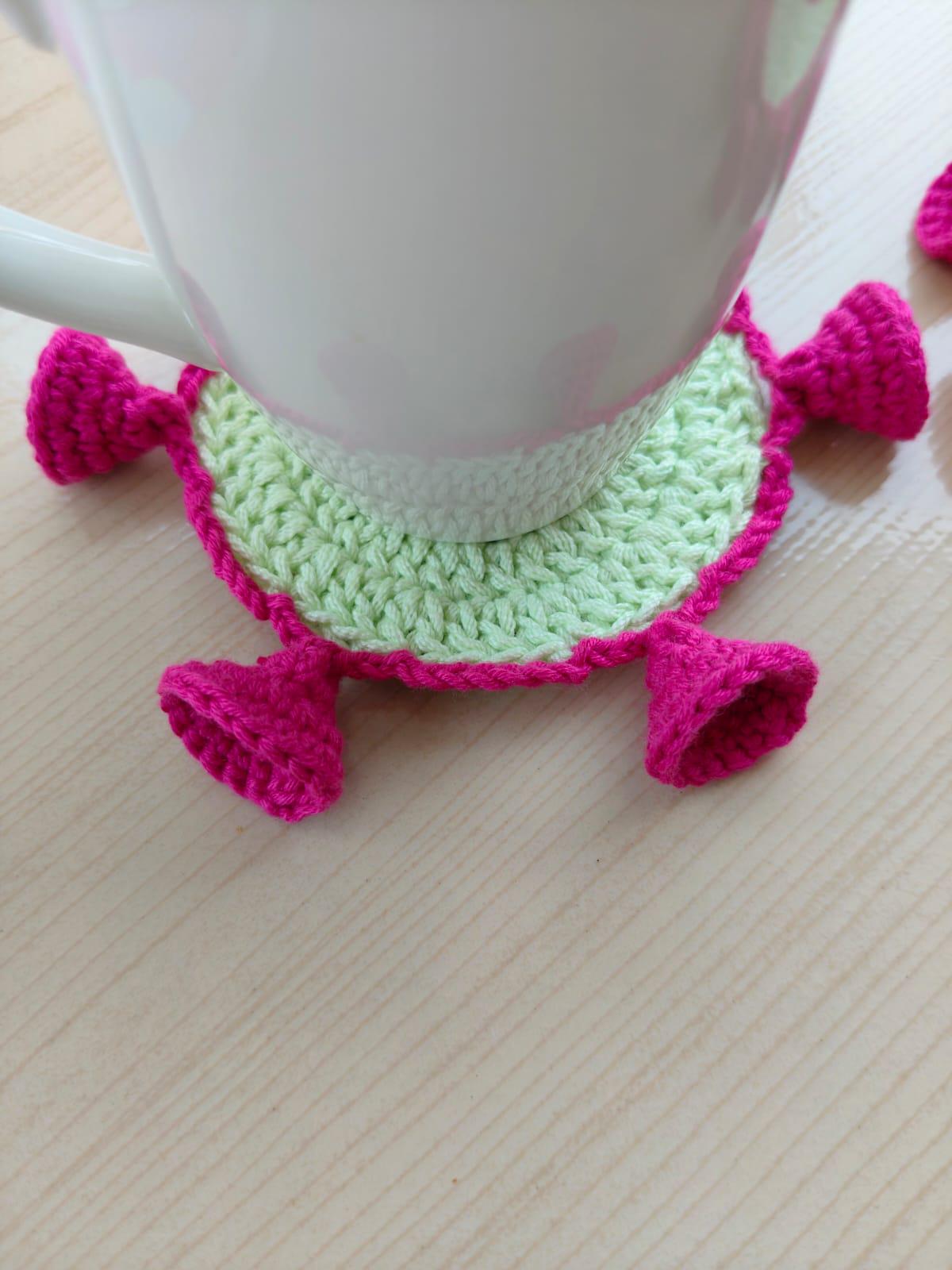 3 ****set of Crochet Bell Coasters – Rustic Coaster - Etsy
