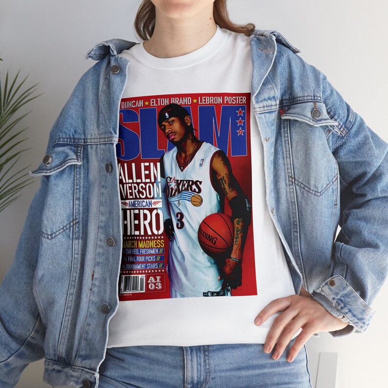 Allen Iverson Shirt, Allen Iverson Slam Magazine Shirt, Allen Iverson ...