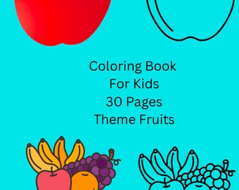 Flowers, Tubers &fruits Coloring Pages for Kids Printable Coloring Book ...