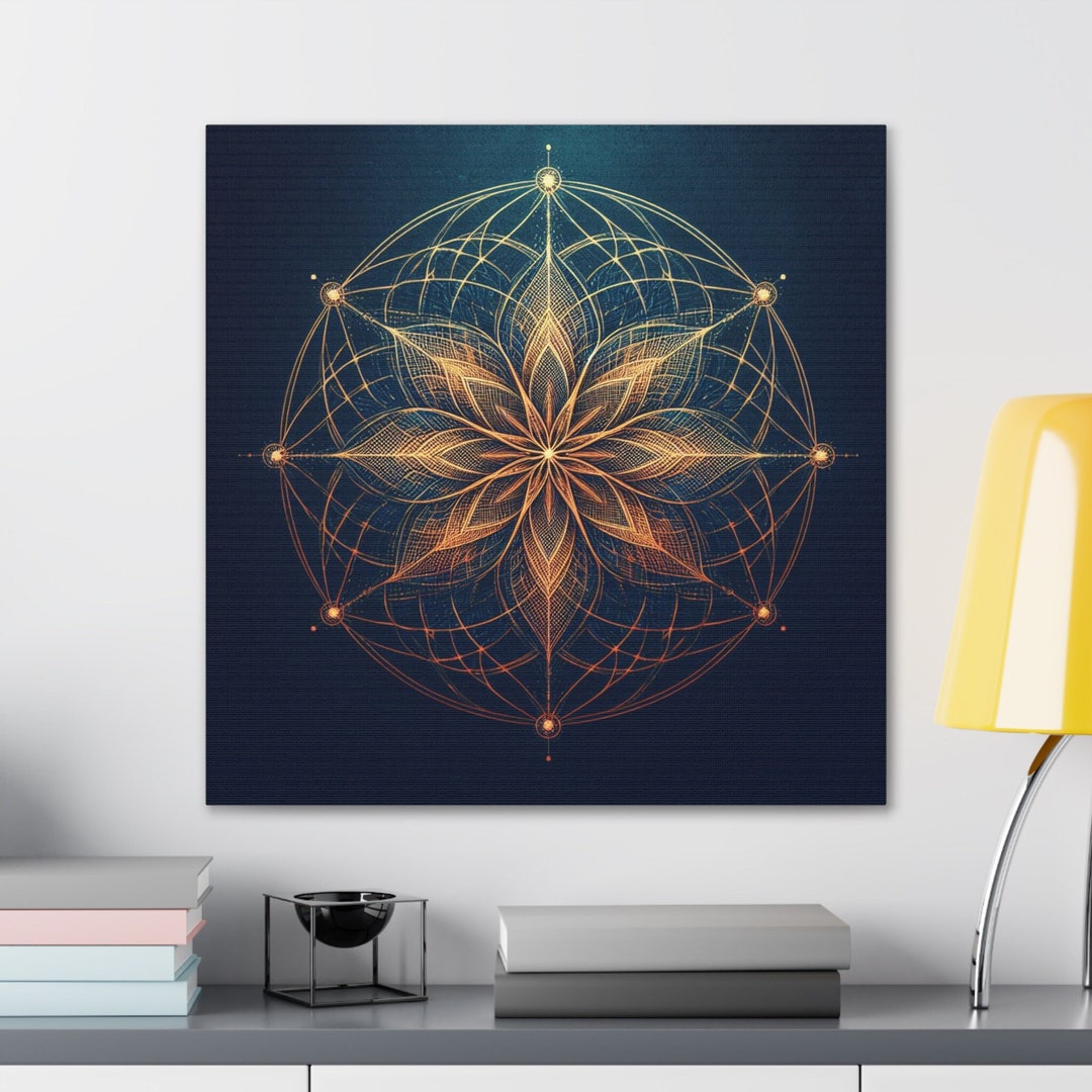 Flower of Life Wall Art, Elegant Flower of Life Canvas, Flower of Life ...