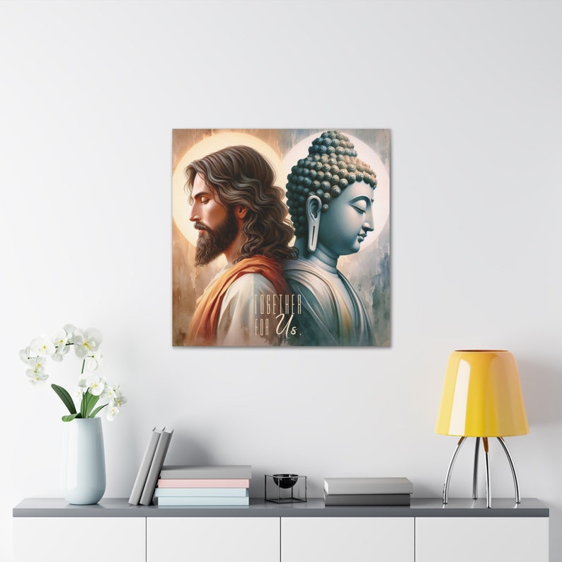Jesus and Buddha Together for Us Wall Art, Christ and Buddha Peaceful ...