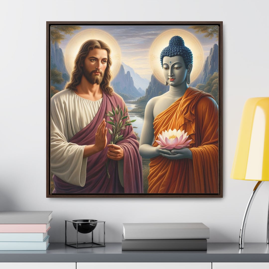 Jesus and Buddha Renaissance Style Wall Art, Christ and Buddha With ...