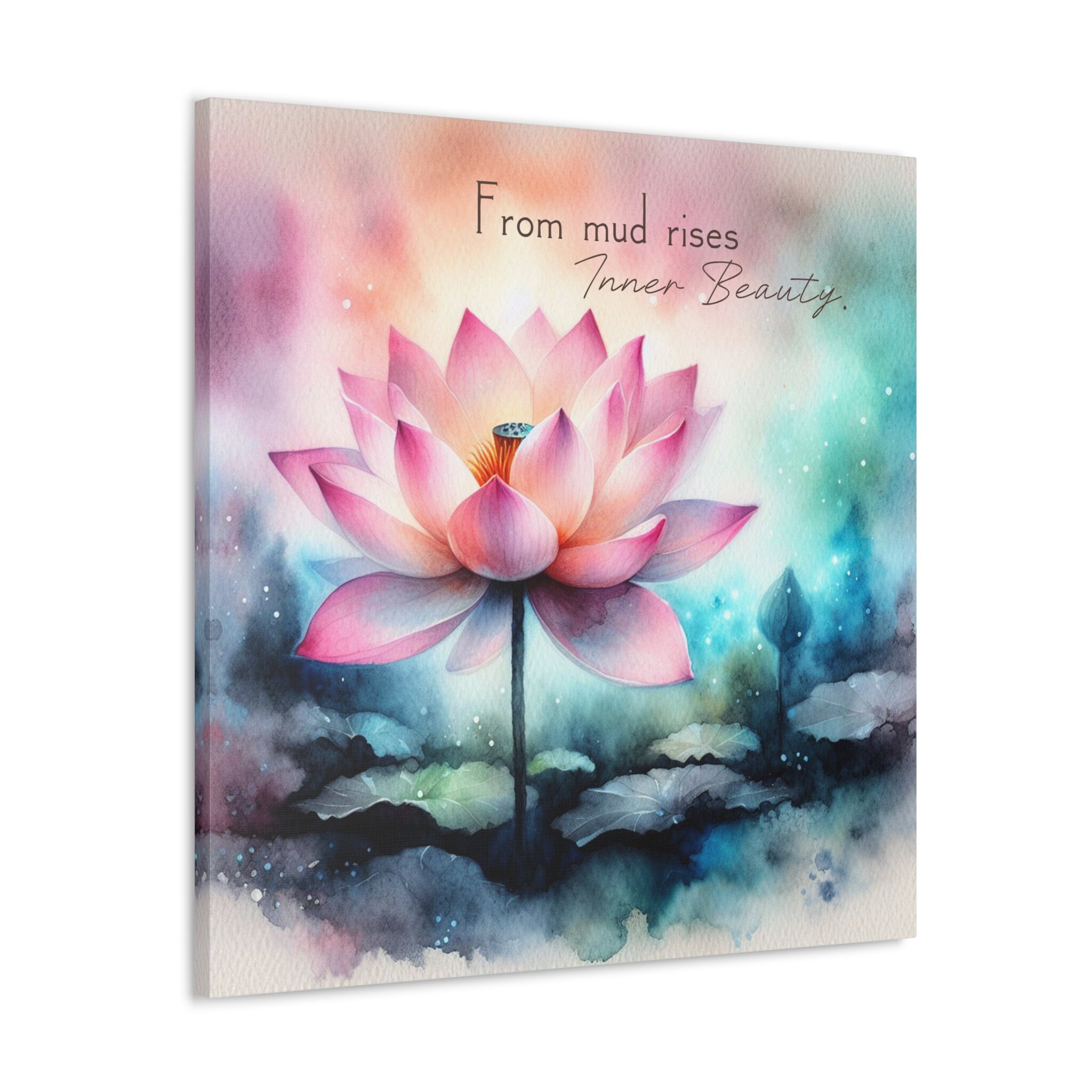 Lotus Rising From Mud Canvas, Lotus Flower Wall Art, Inner Beauty ...