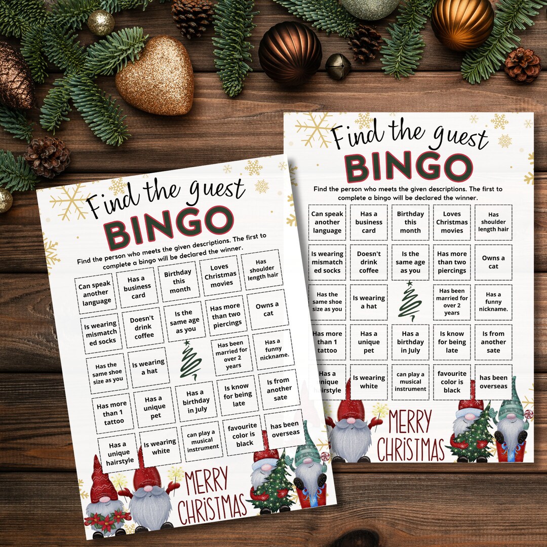 Printable Game Find the Guest Bingo for Adults, Find Someone Who ...