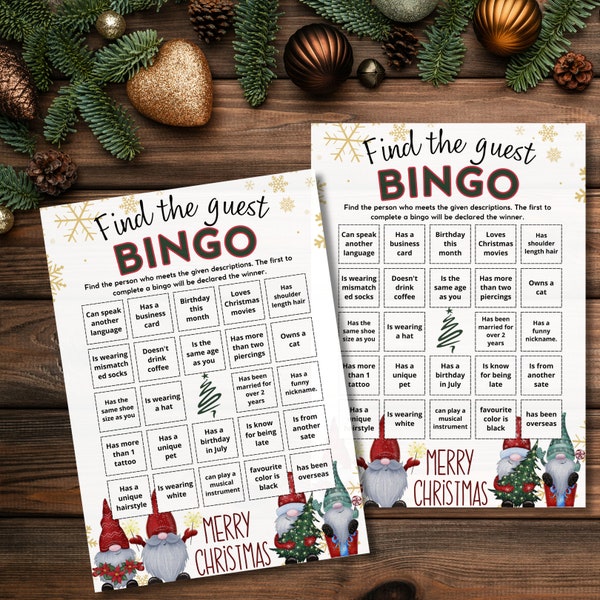 Printable Game Find the Guest Bingo for Adults, Find Someone Who ...