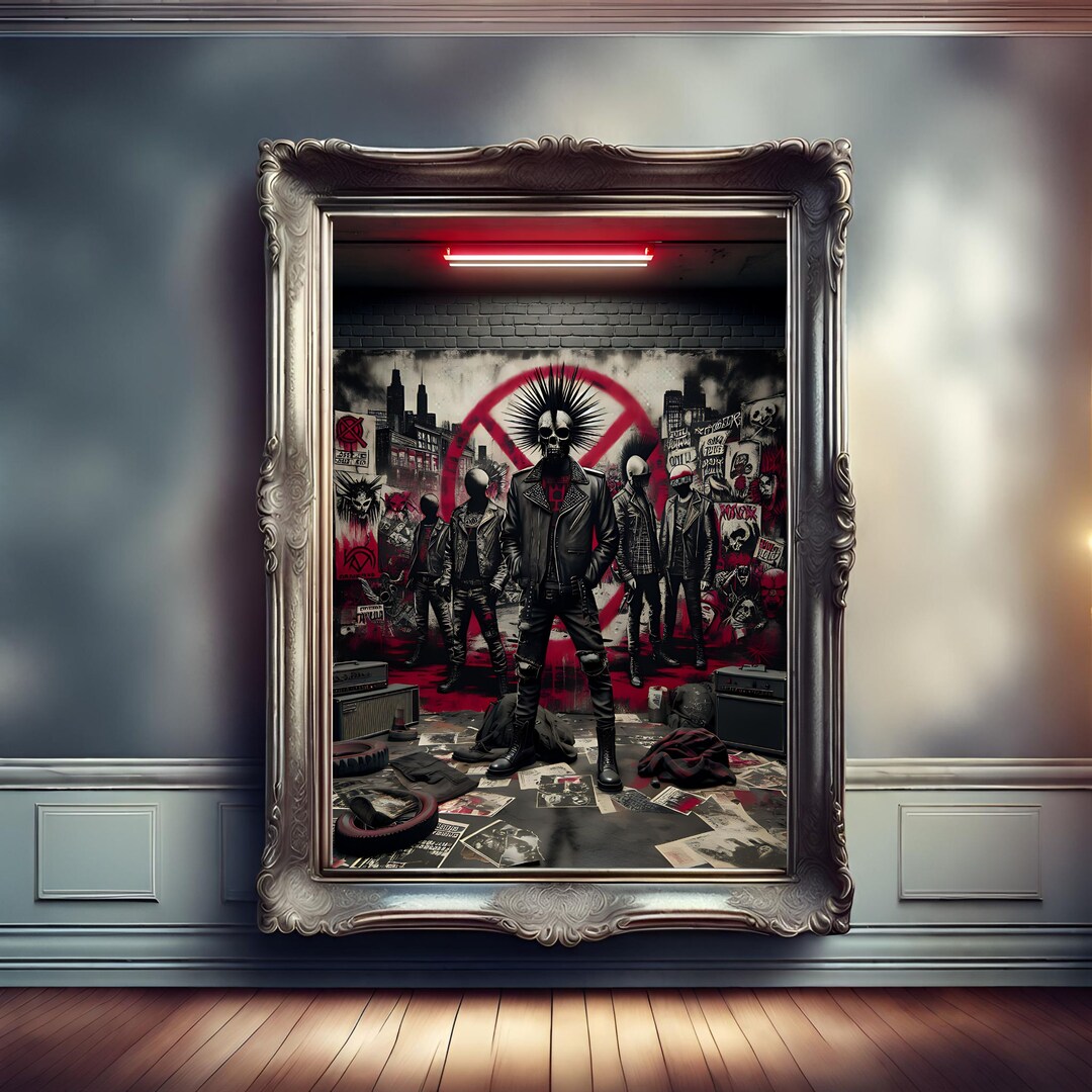 Skull Punk Poster: Goth Anarchy Art for Man Cave - Etsy
