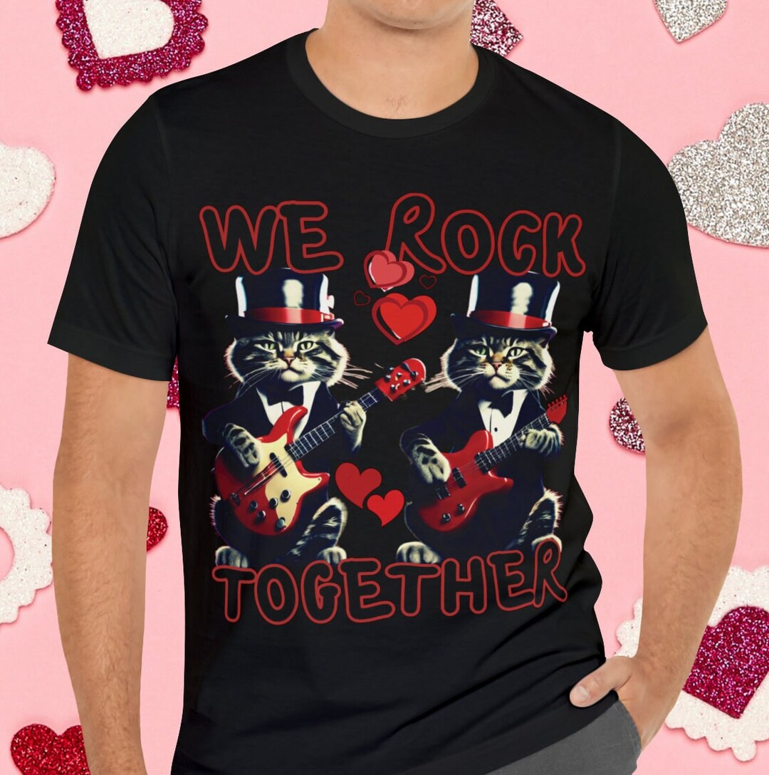 Love Cats Shirt,couples Tshirt, Cute Cat Tee, Rock Cat Tshirt, Gift for ...