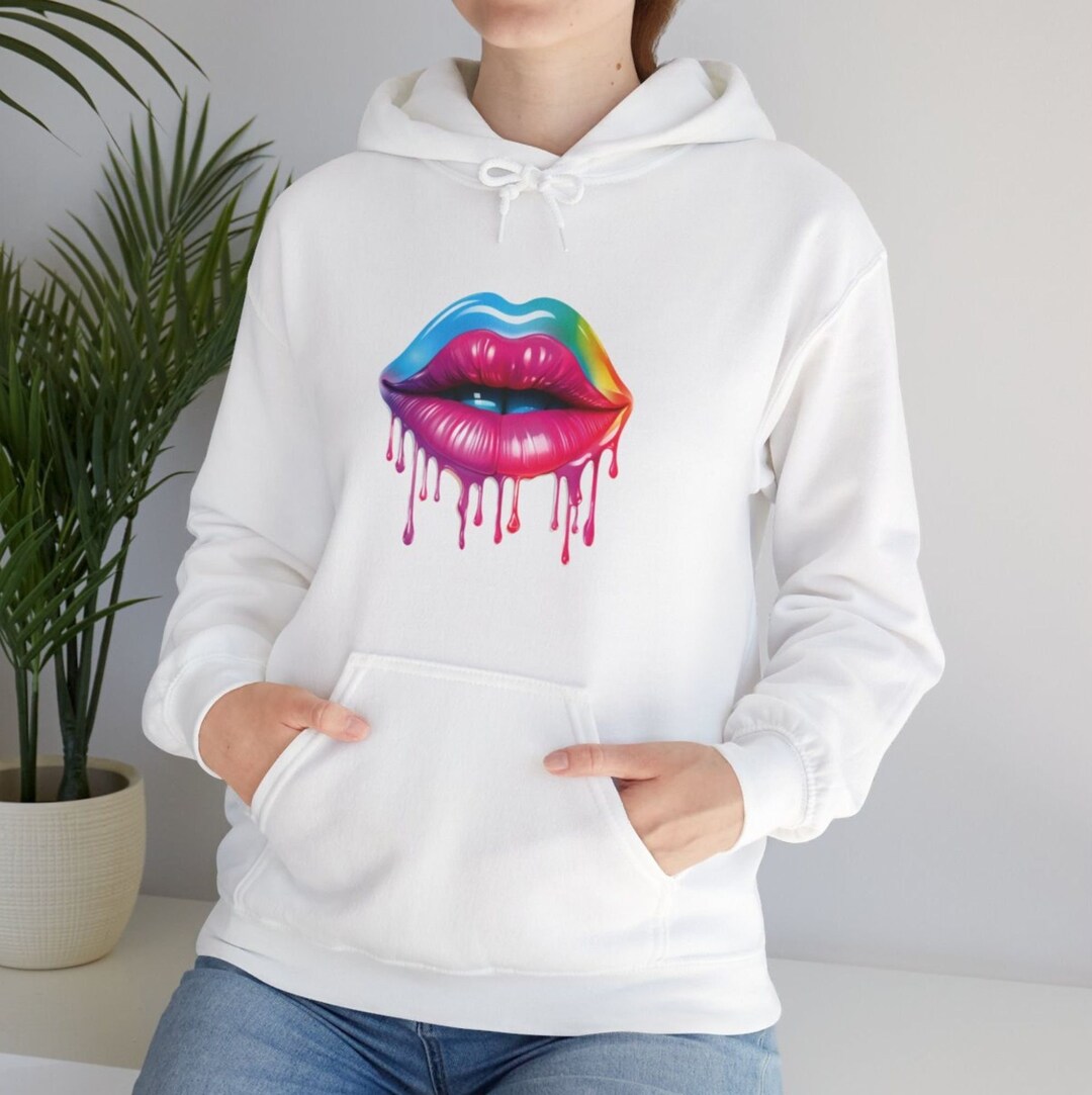 Unique Hoodie, Dripping Lips, Plump Lip Gloss, Graphic Hoodies for ...
