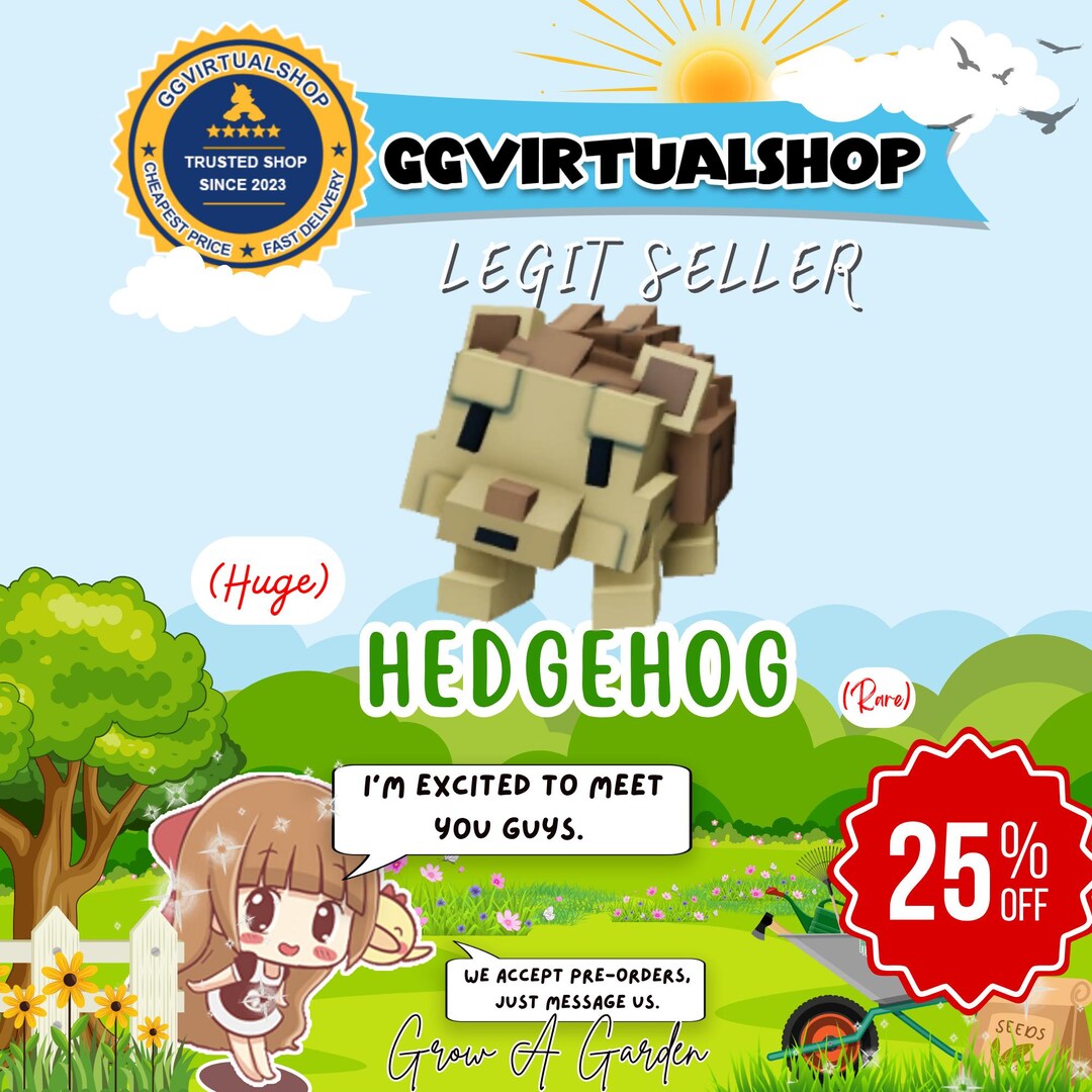 Grow A Garden Roblox | Hedgehog Huge | Rare | Legendary | Mythical ...