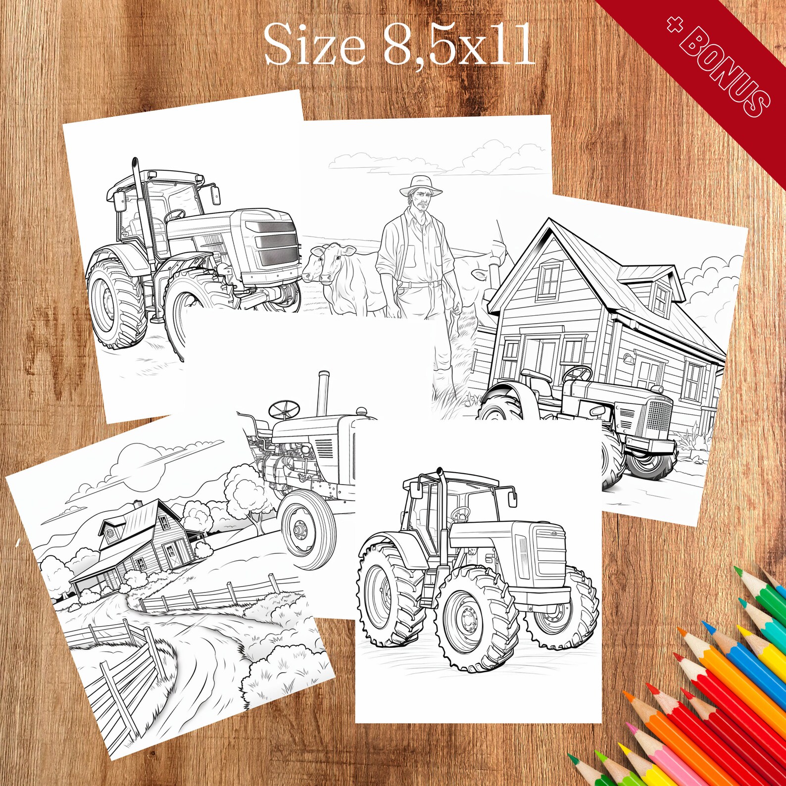 Printable Tractor and Farm Coloring Pages for Children, 60 Coloring ...
