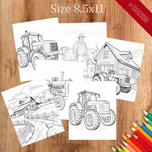 Printable Tractor and Farm Coloring Pages for Children, 60 Coloring ...