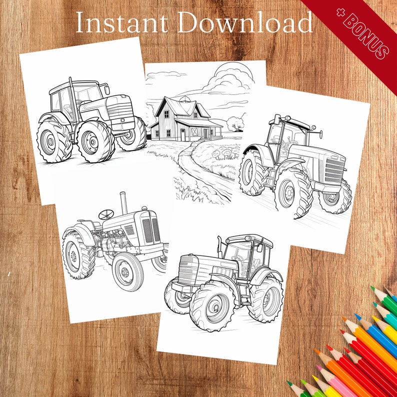 Printable Tractor and Farm Coloring Pages for Children, 60 Coloring ...