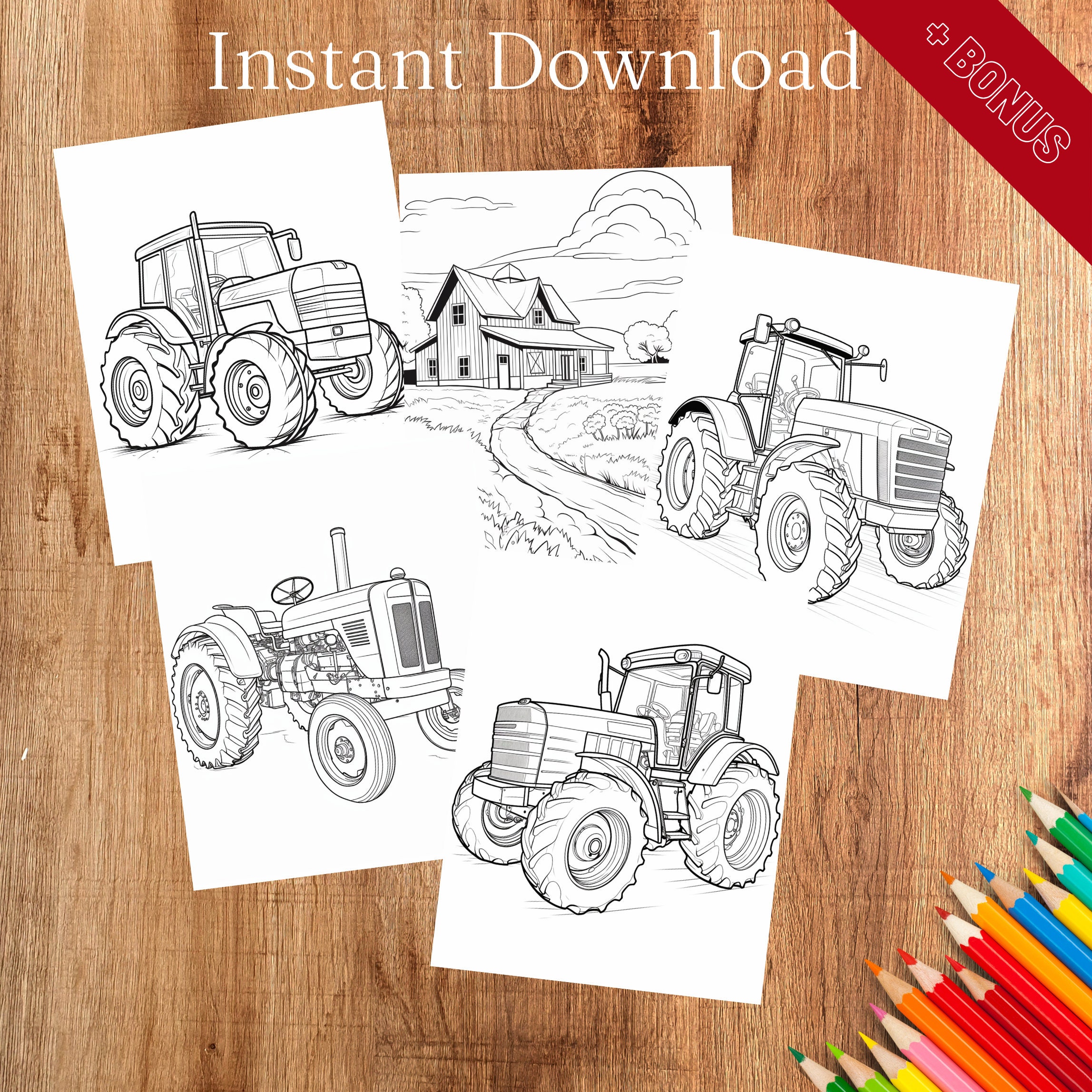 Printable Tractor and Farm Coloring Pages for Children, 60 Coloring ...