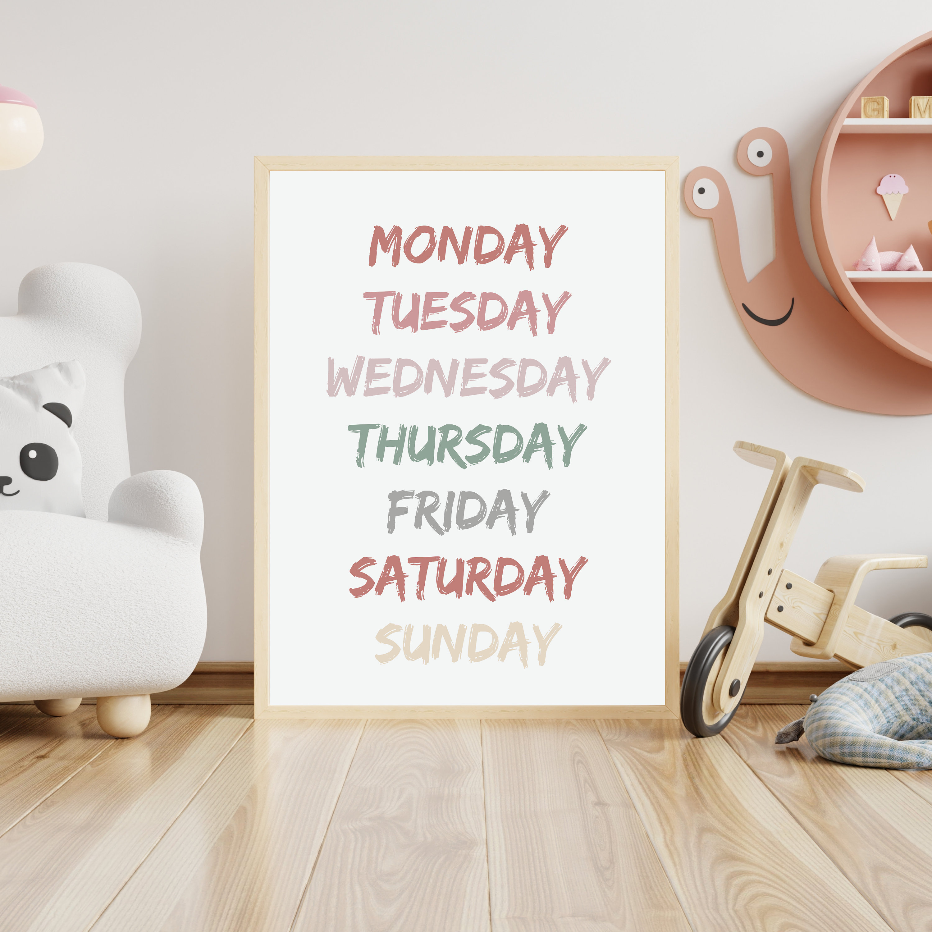 Poster Days of the Week, Educational Poster, Days Educational Print ...