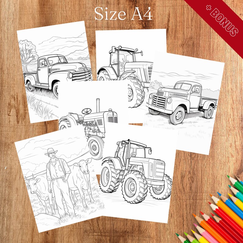 Printable Tractor and Farm Coloring Pages for Children, 60 Coloring ...