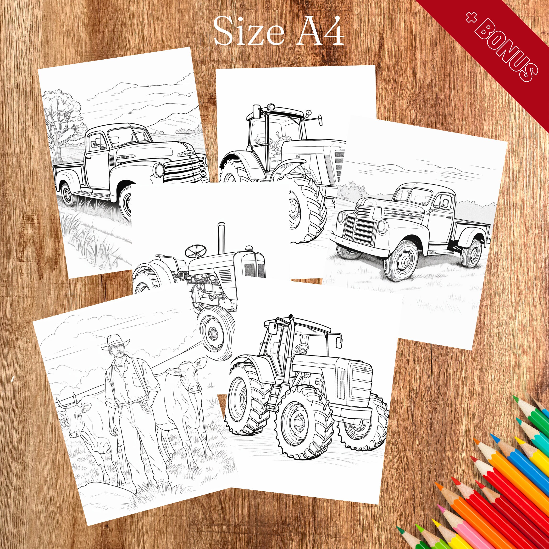 Printable Tractor and Farm Coloring Pages for Children, 60 Coloring ...