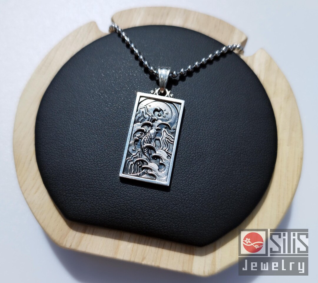 Made in Japan! Silver Japanese Pendant - "koi" and Silver Necklace ...