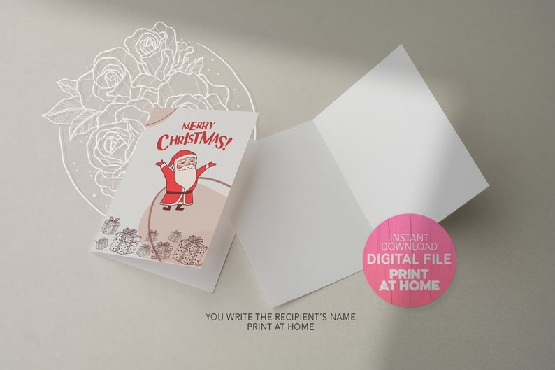 Santa's Festive Surprise PRINTABLE Card Holiday Season - Etsy