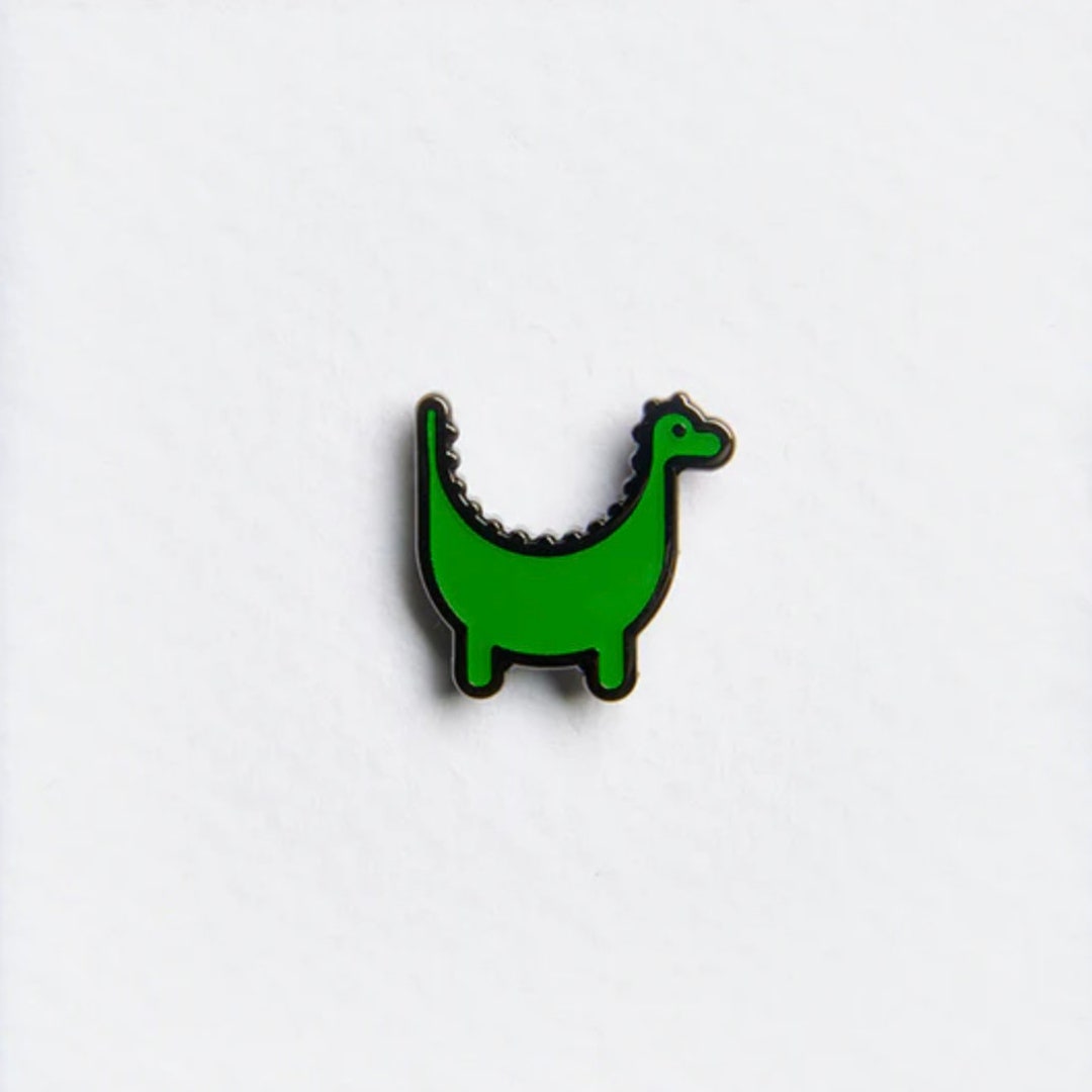 Tiny Dino Enamel Pin Tiny Dinosaur Enamel Pin Brass Nickel - Etsy
