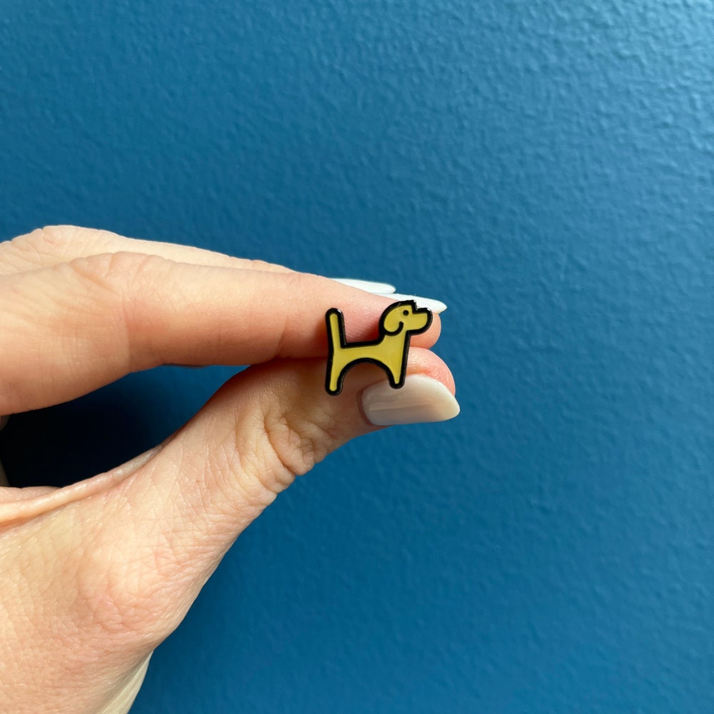 Tiny Dog Enamel Pin Tiny Puppy Enamel Pin Brass Nickel Pin Hard Enamel ...