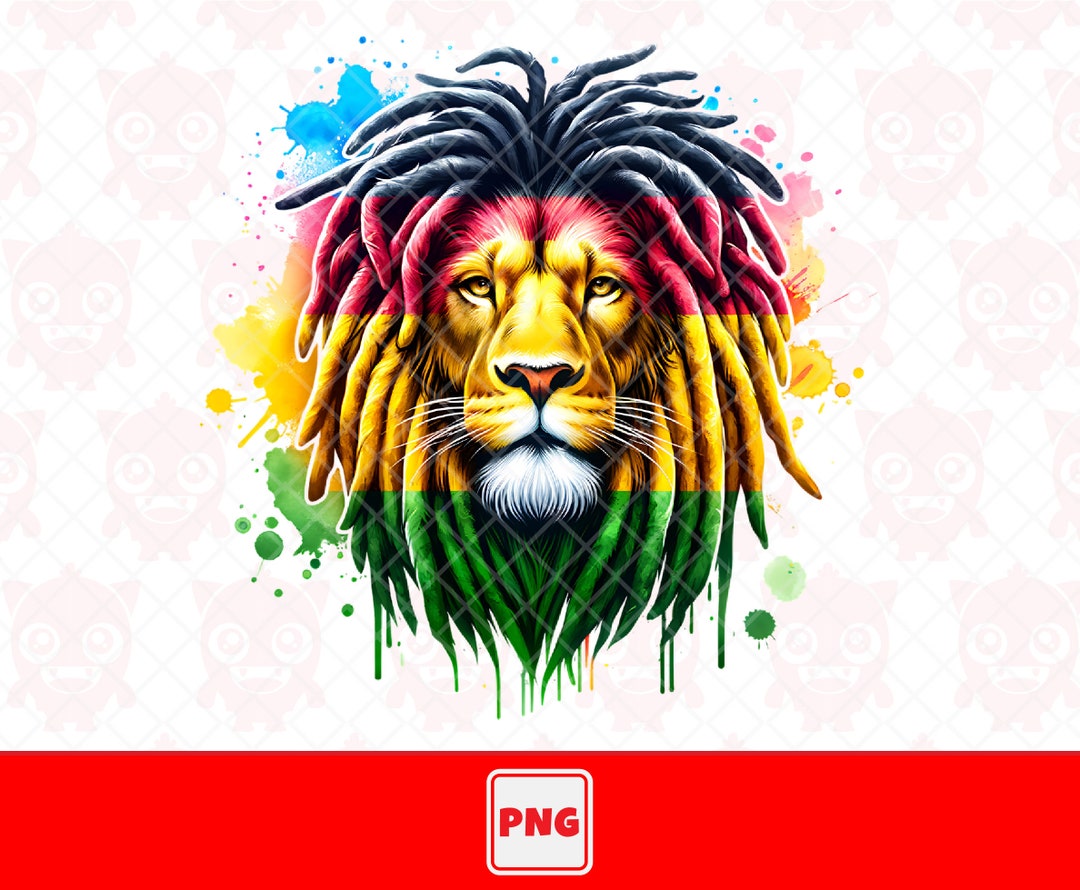 Lion With Dreadlocks Hair Png, Jamaican Lion Png, Reggae Lion ...