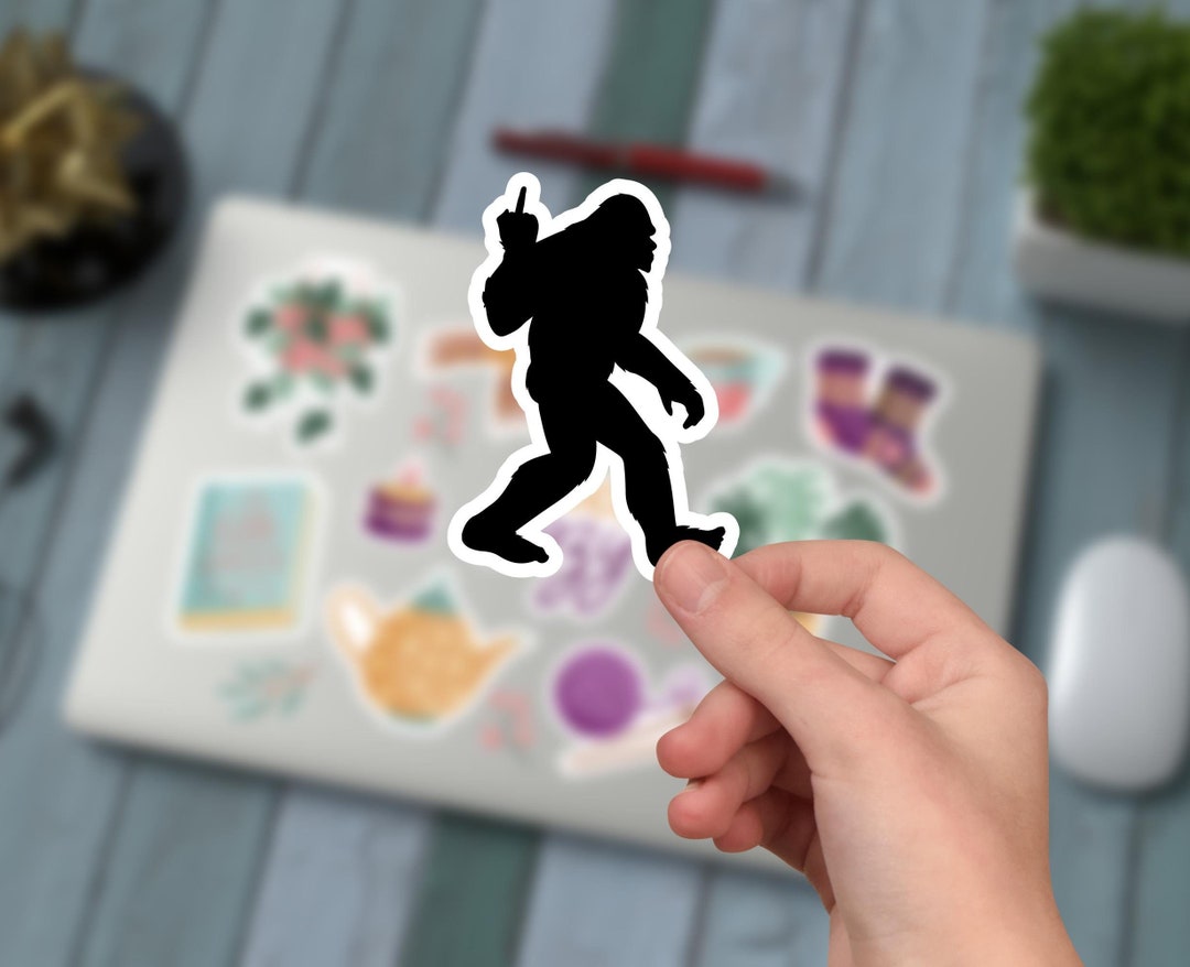Bigfoot Middle Finger Sticker, Yeti Sticker, Sasquatch Vinyl, Kiss-cut ...