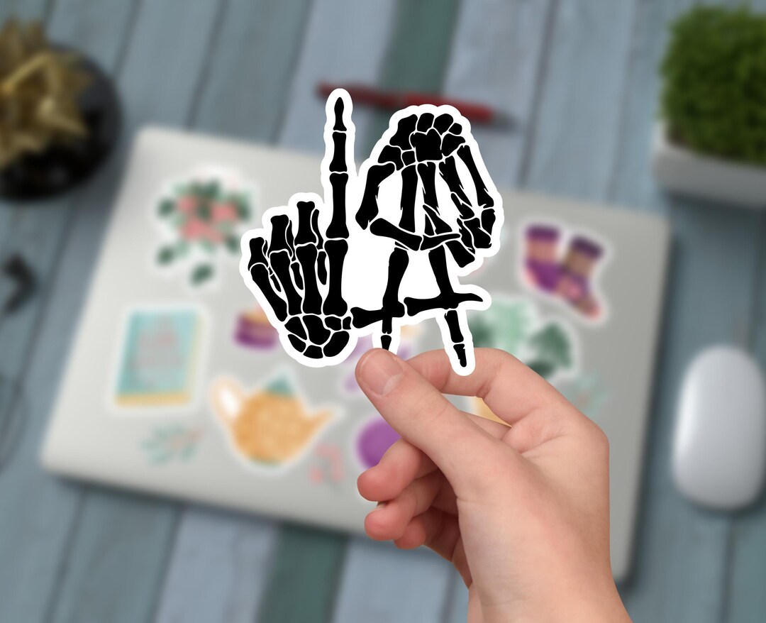 LA Skeleton Hand Sign Sticker, LA Fingers, Los Angeles Hand Sign, LA ...