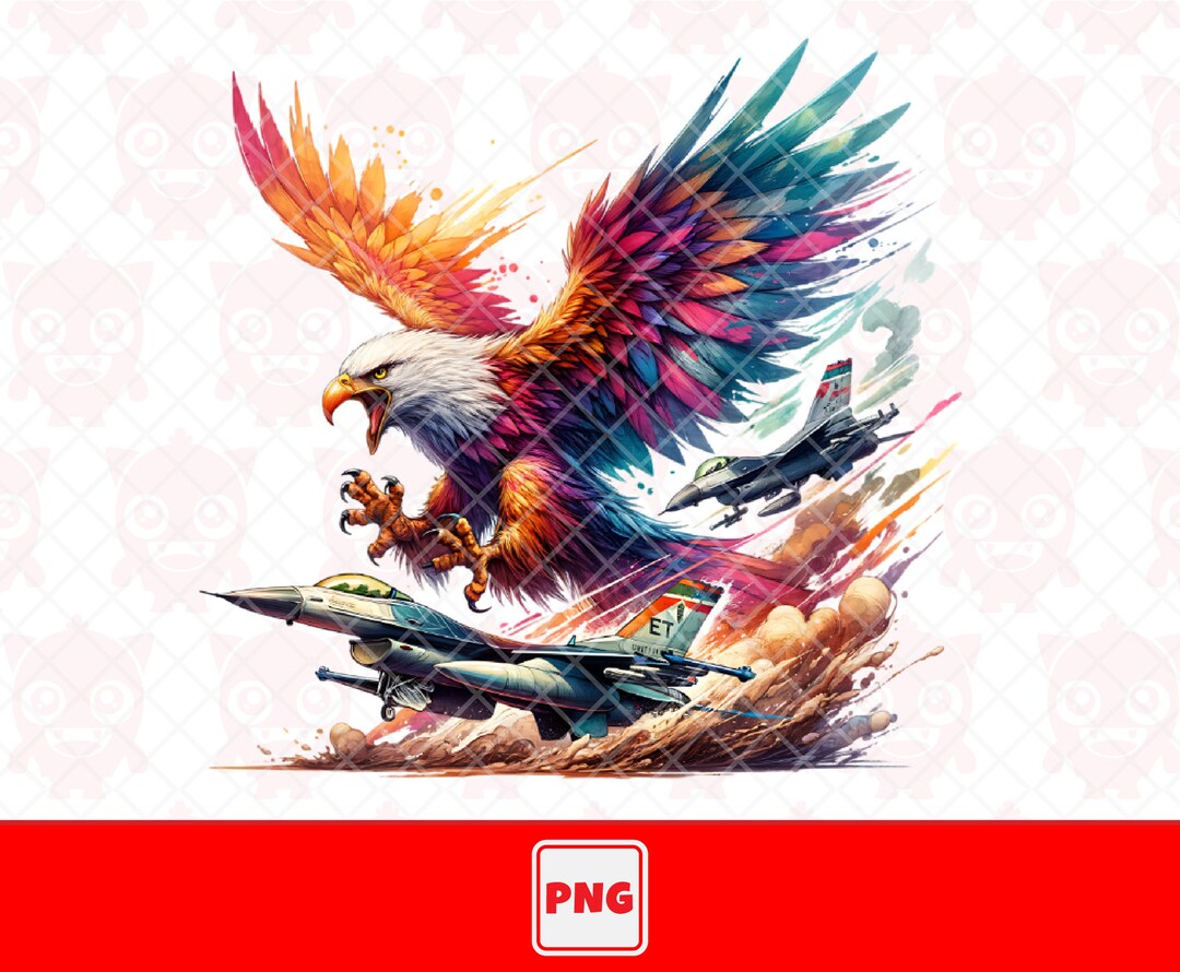 Eagle and Jets Png, Fighter Jet Png, Eagle Illustration, Watercolor ...