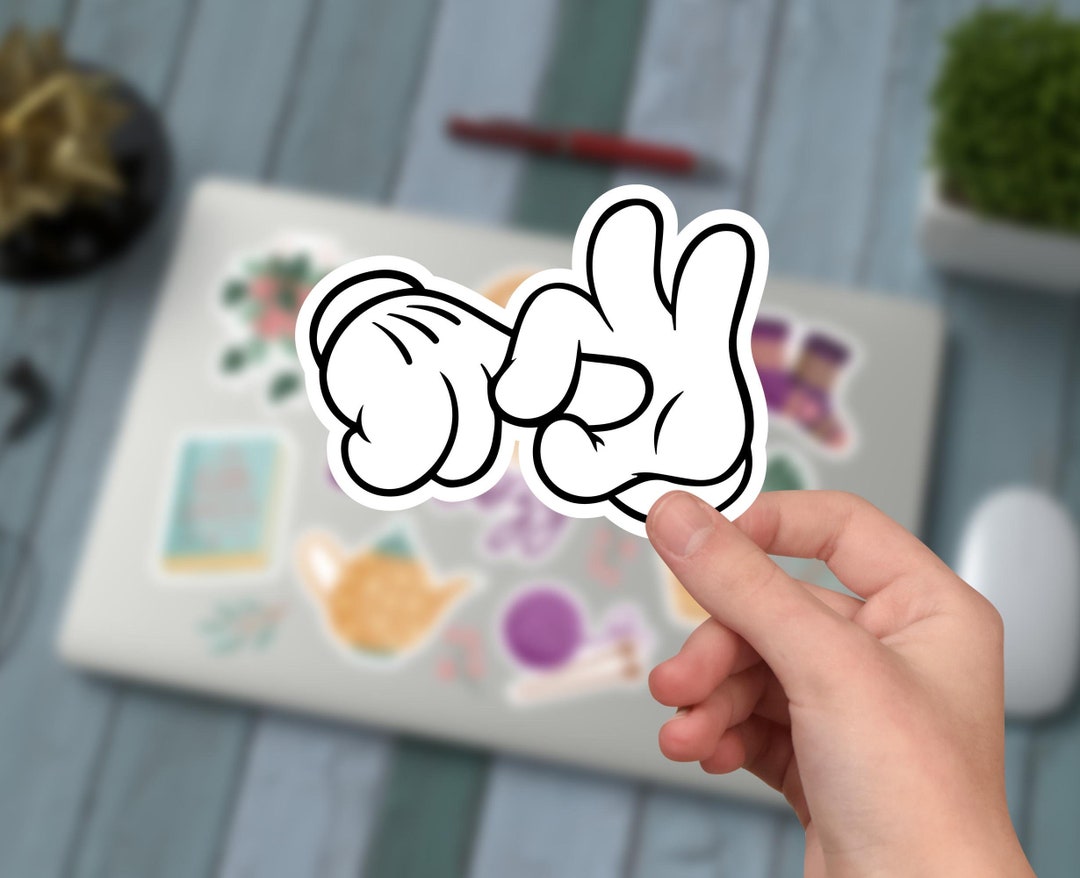 Cartoon Finger in Hole Hand Gesture Sticker, Funny Hand Sign, Kiss-cut ...