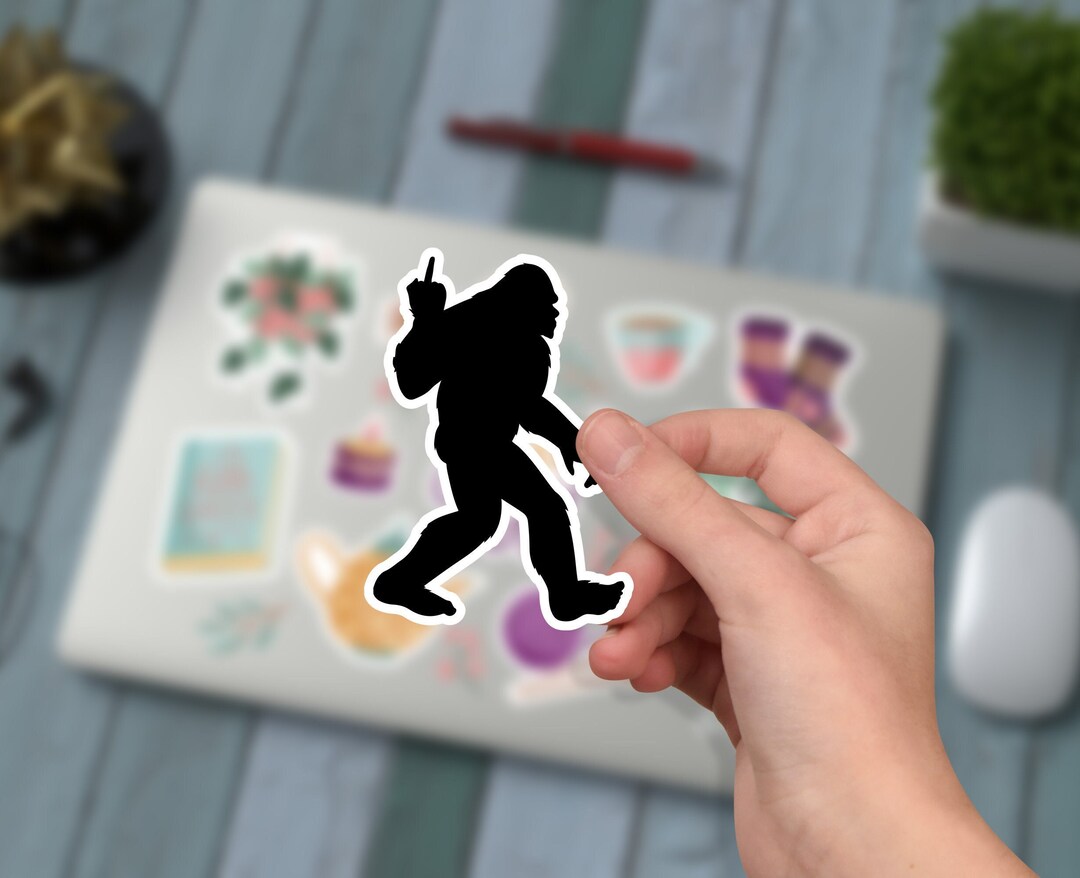 Bigfoot Middle Finger Sticker, Big Foot Sticker, Yeti Sticker ...