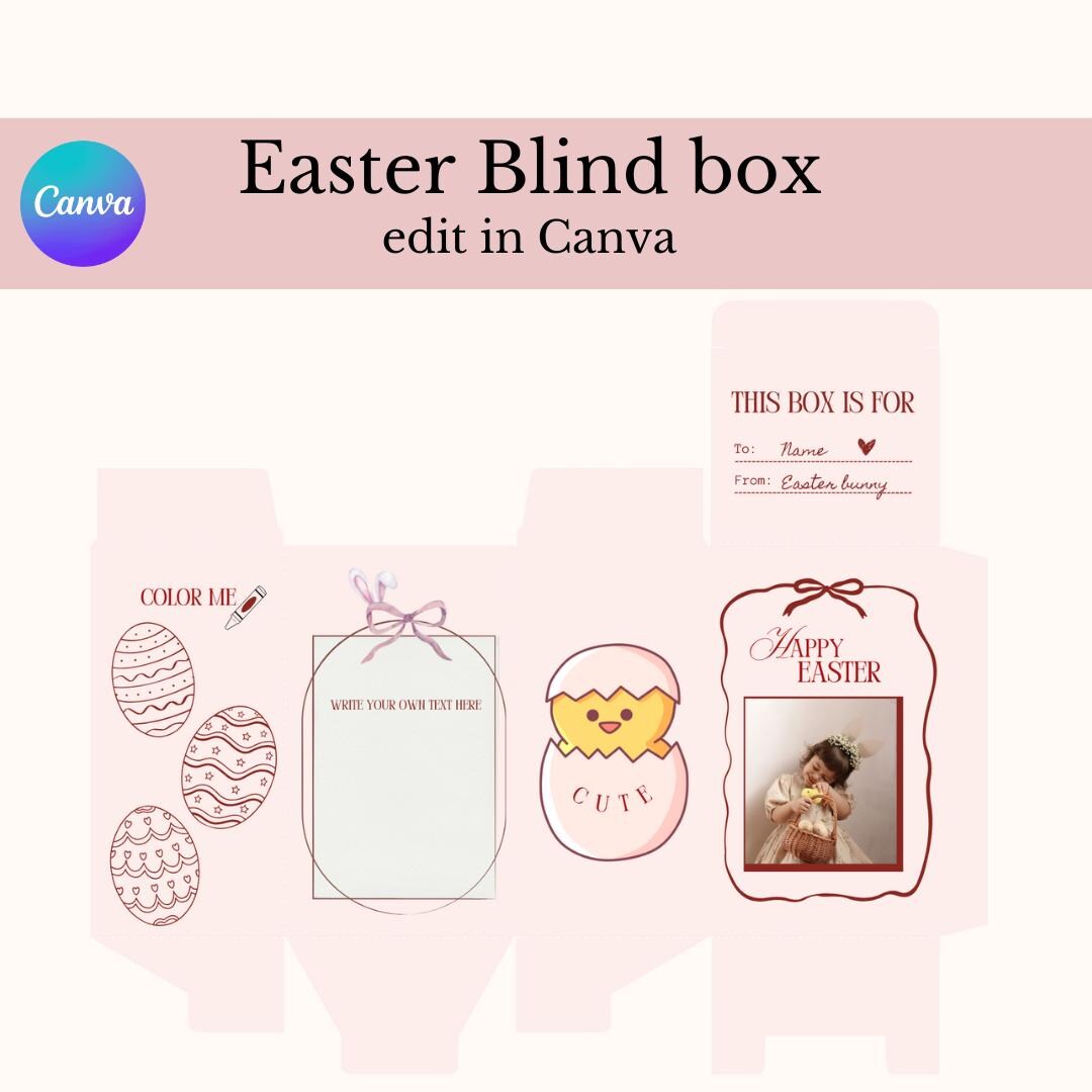 Easter Egg Box | EDITABLE in Canva | Customized Bunny Box ...