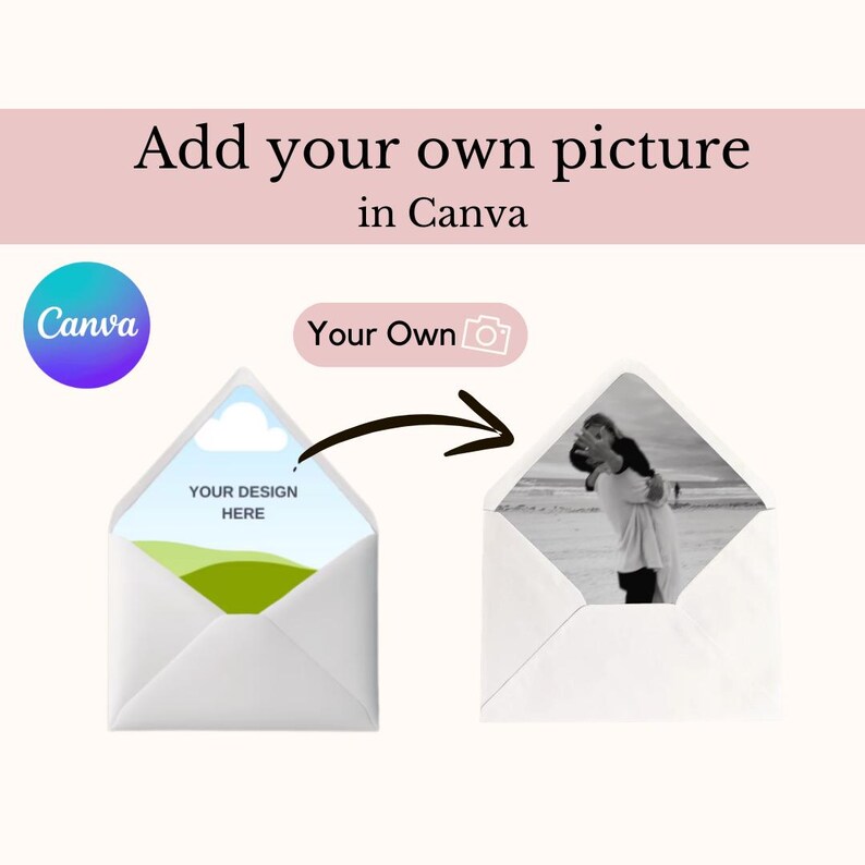 Photo Envelope Editable Liner Template |add Your Own Picture ...