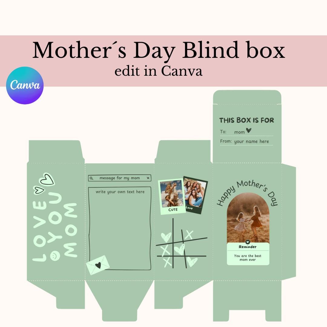 Mothers Day Blind Box | EDITABLE in Canva | Customized Blind Template ...